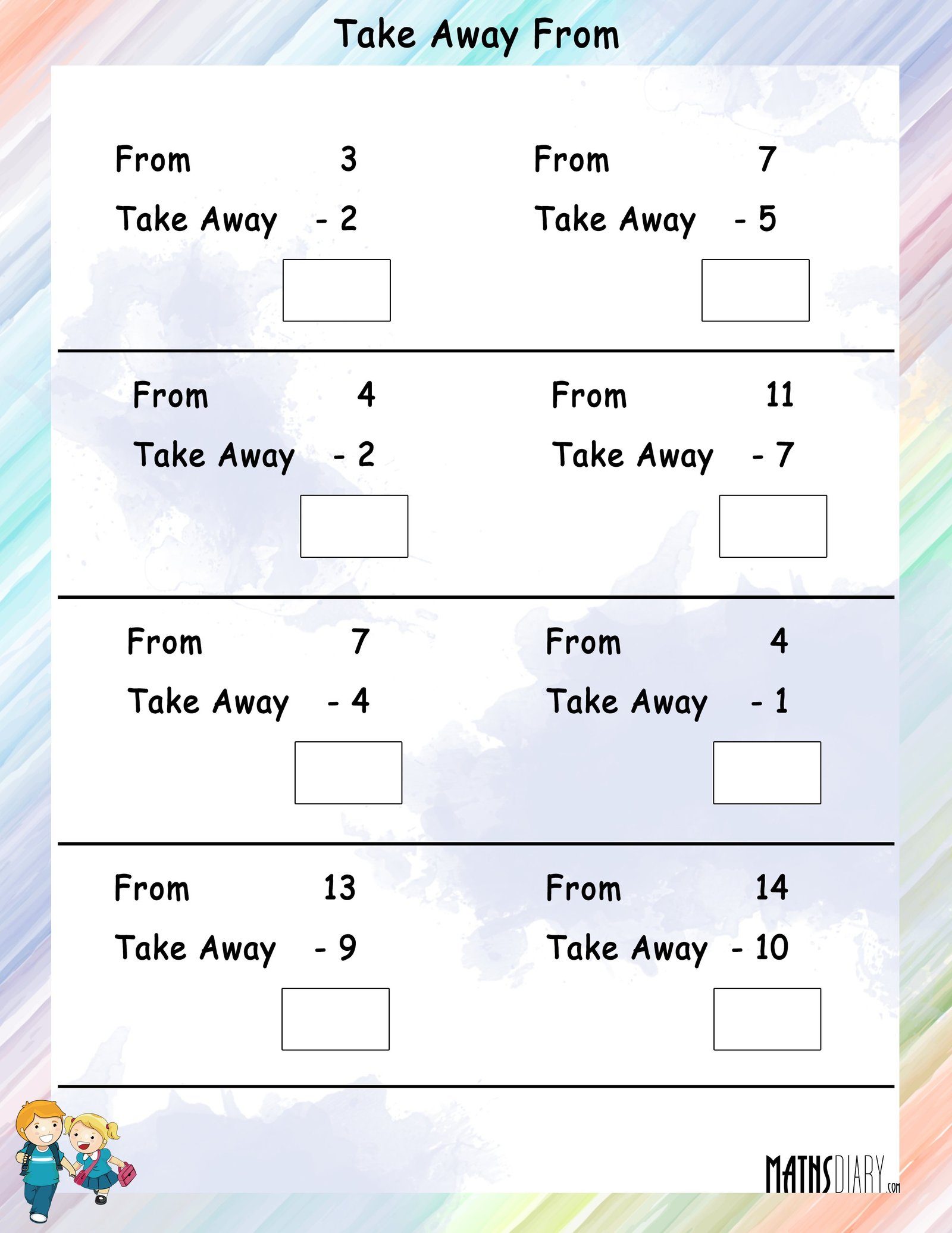 Subtraction Grade 2 Math Worksheets Page 2