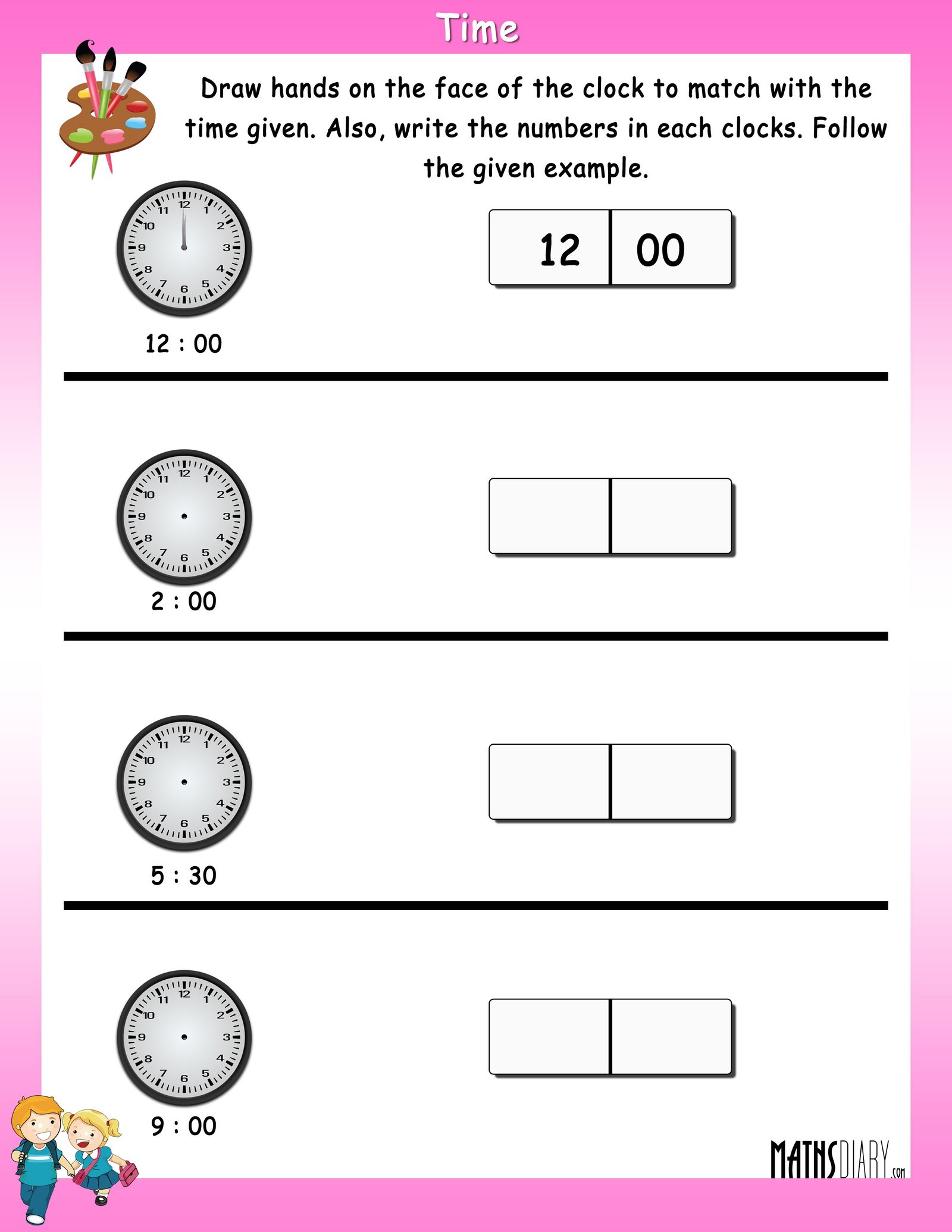 Time Grade 1 Math Worksheets Page 2