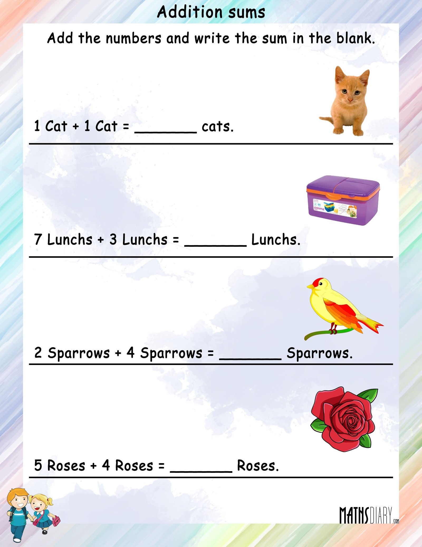 Word Problems Grade 1 Math Worksheets