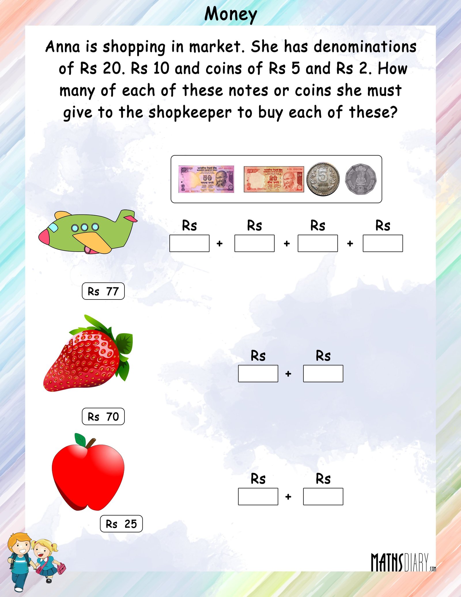 Money Grade 1 Math Worksheets Page 2