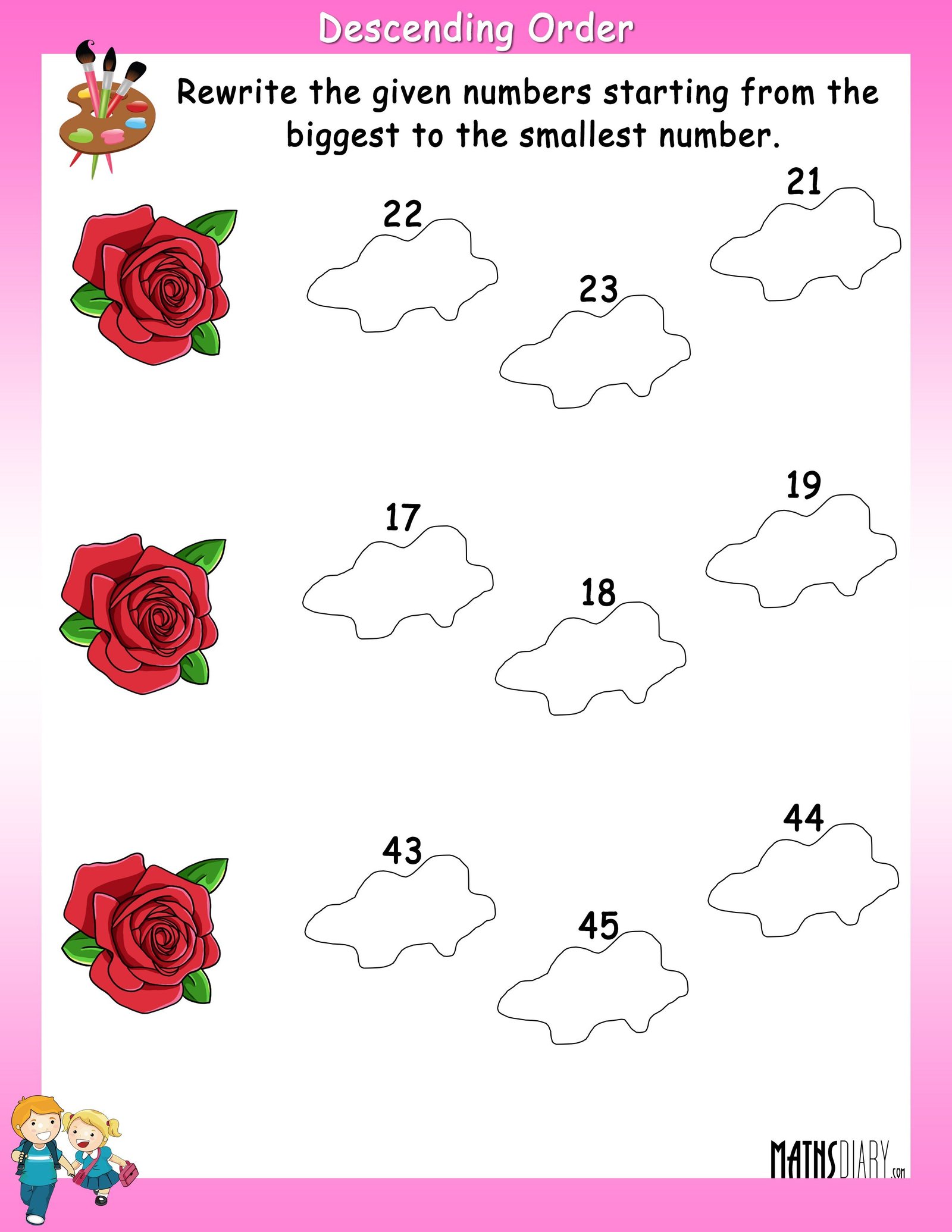 Rewrite In Descending Order Math Worksheets MathsDiary