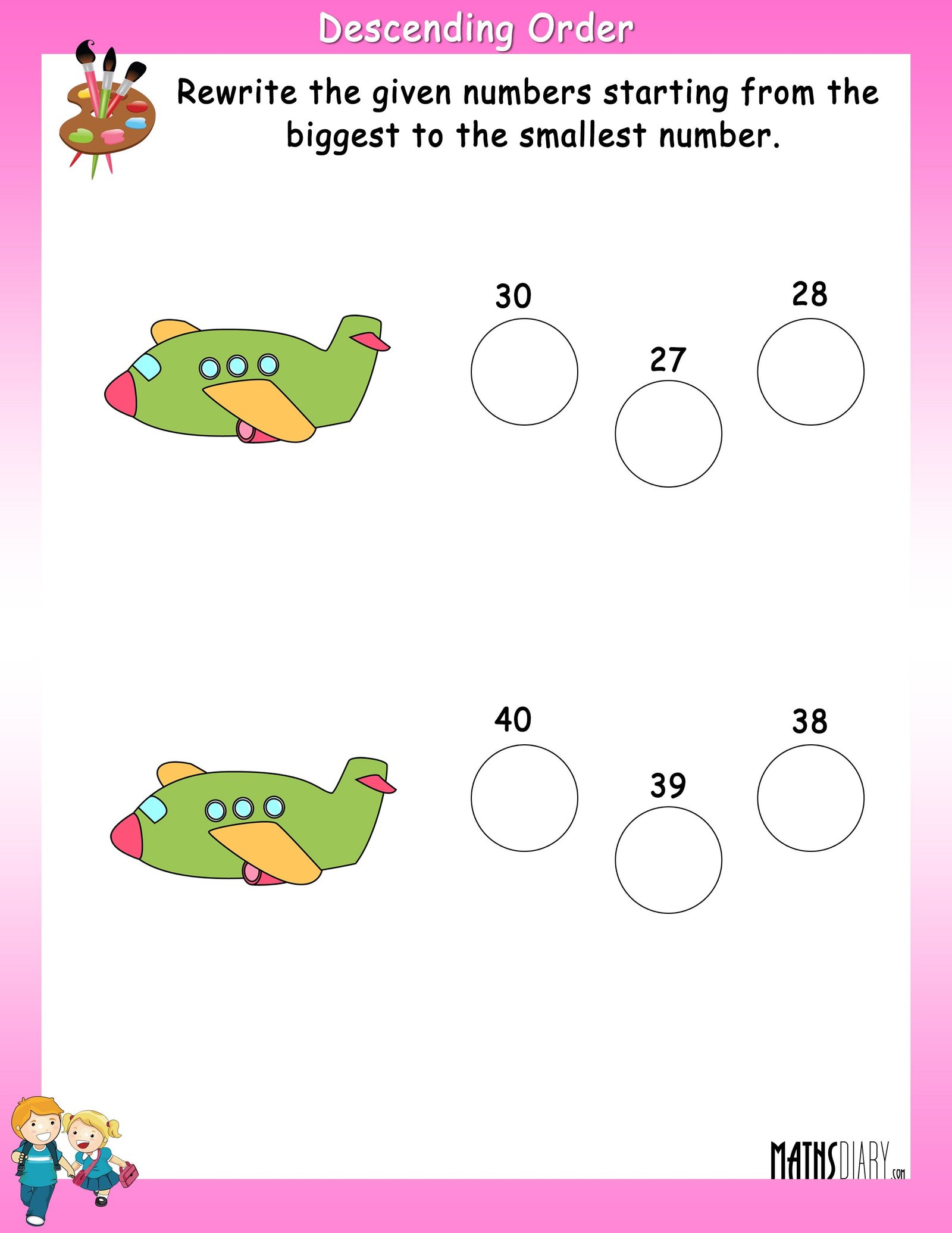 Rewrite In Descending Order Math Worksheets MathsDiary