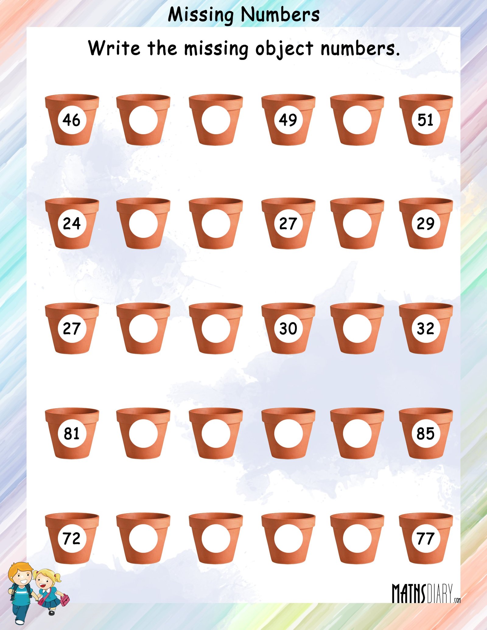 Find The Missing Numbers Math Worksheets MathsDiary Find The Missing Numbers Math Worksheets MathsDiary