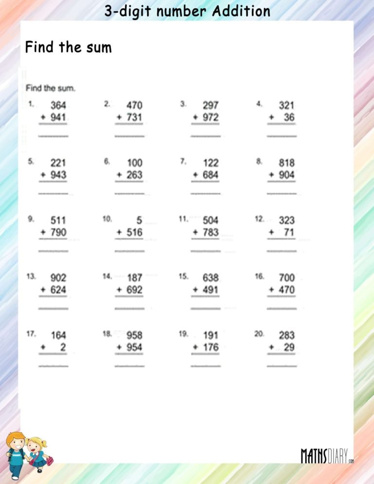 Addition – Grade 3 Math Worksheets