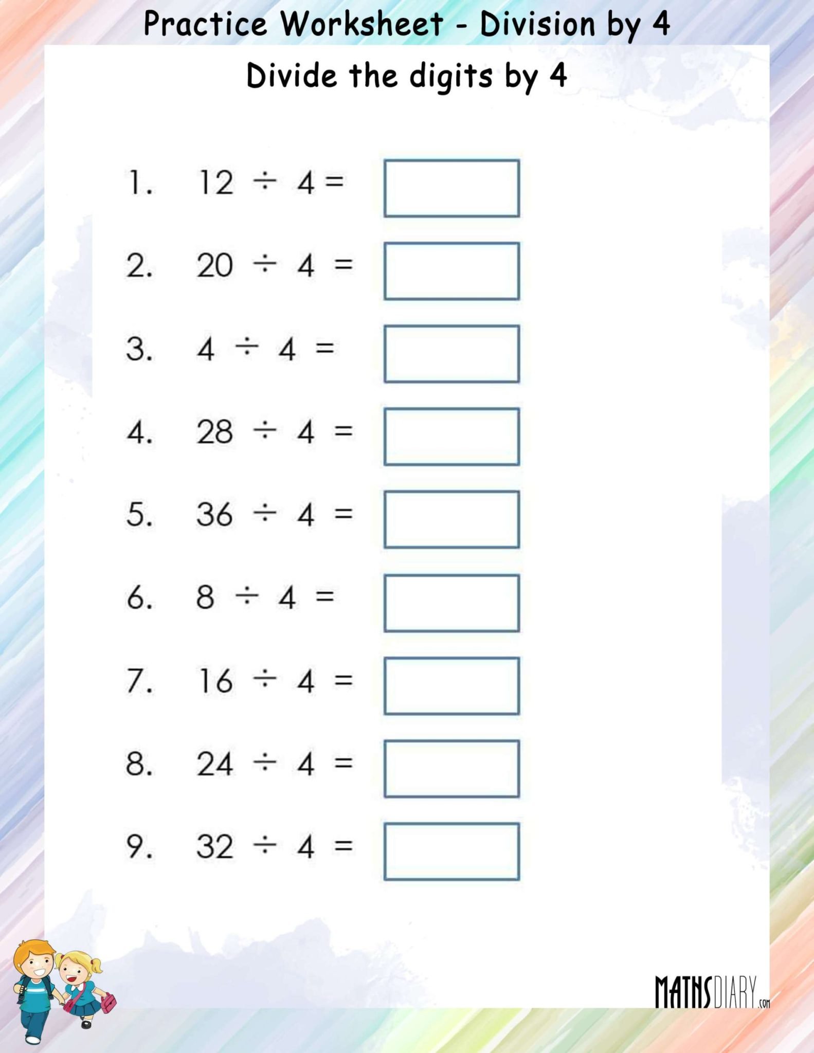 Division – Grade 4 Math Worksheets