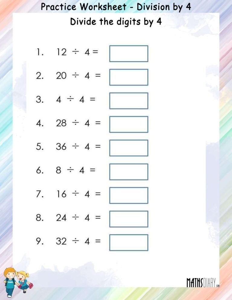 Division – Grade 4 Math Worksheets