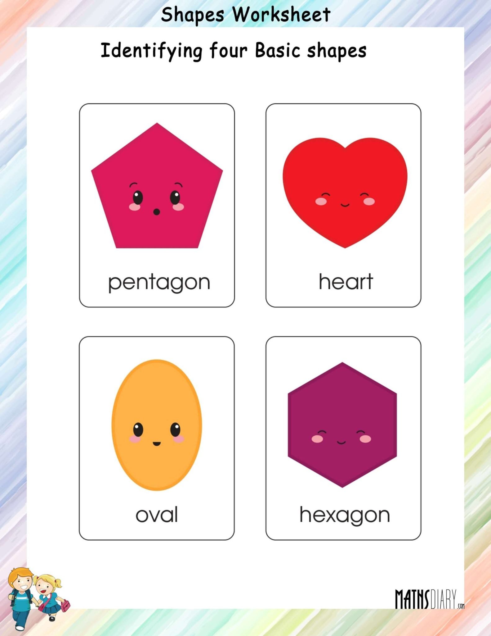 Identifying Shapes - Math Worksheets - MathsDiary.com