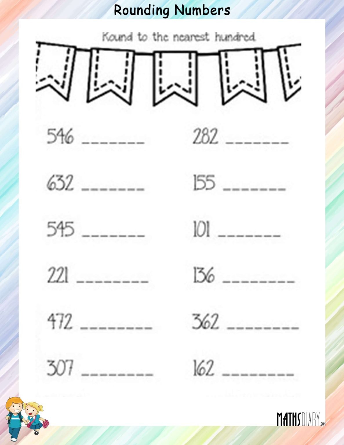 Round to the nearest 10’s, 100’s, 1000’s place - Math Worksheets ...