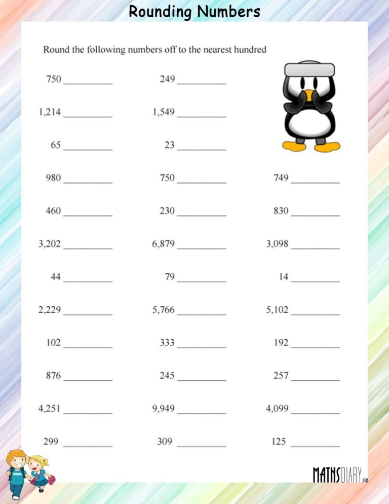 Round to the nearest 10’s, 100’s, 1000’s place - Math Worksheets ...