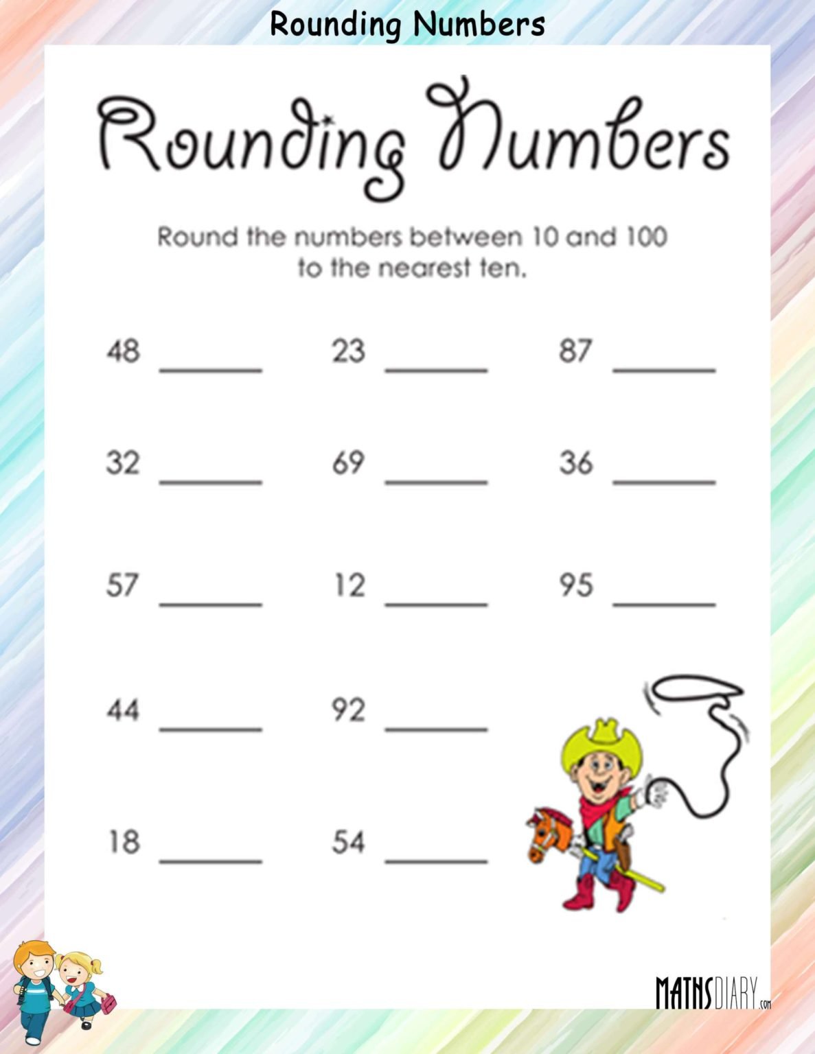 Round to the nearest 10’s, 100’s, 1000’s place - Math Worksheets ...