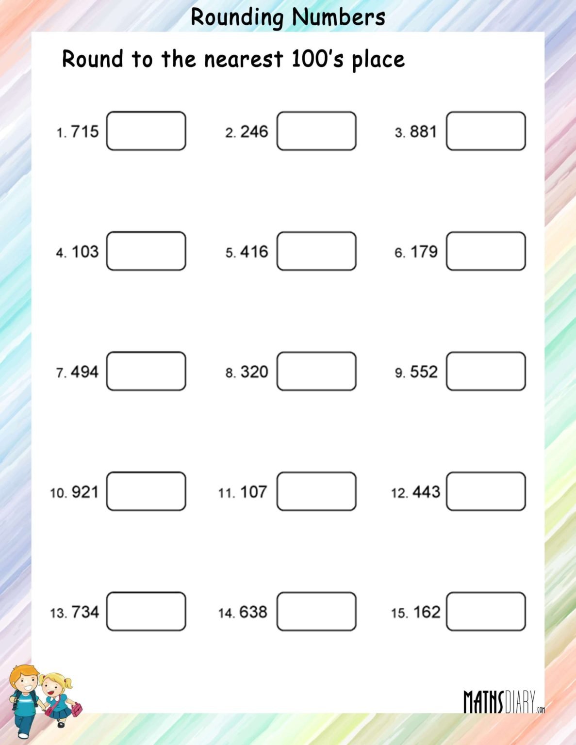 Rounding Numbers Math Worksheets