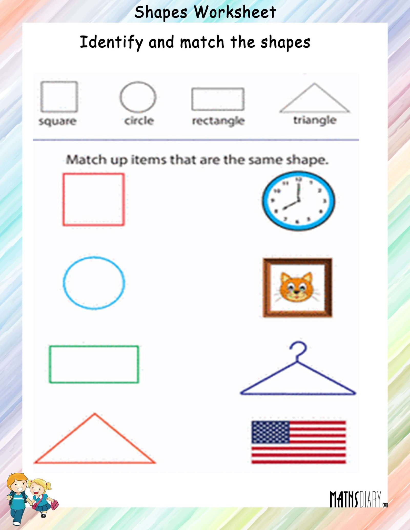 Match Shapes Worksheets Math Worksheets MathsDiary Match Shapes Worksheets Math Worksheets MathsDiary