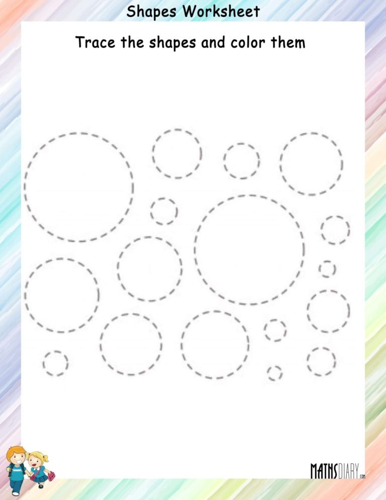 Tracing shapes - Math Worksheets - MathsDiary.com