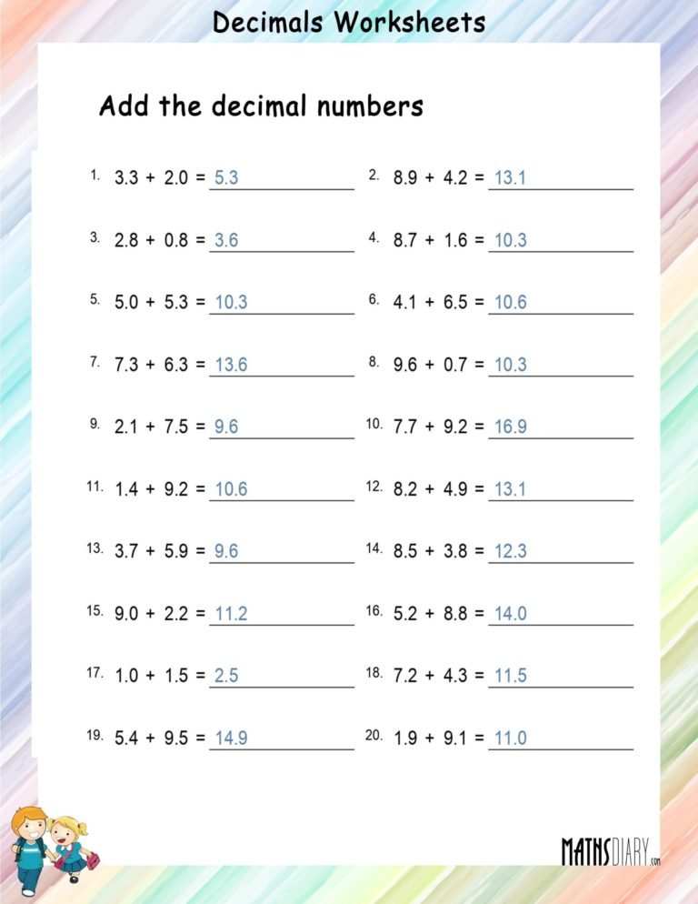 Decimals Math Worksheets