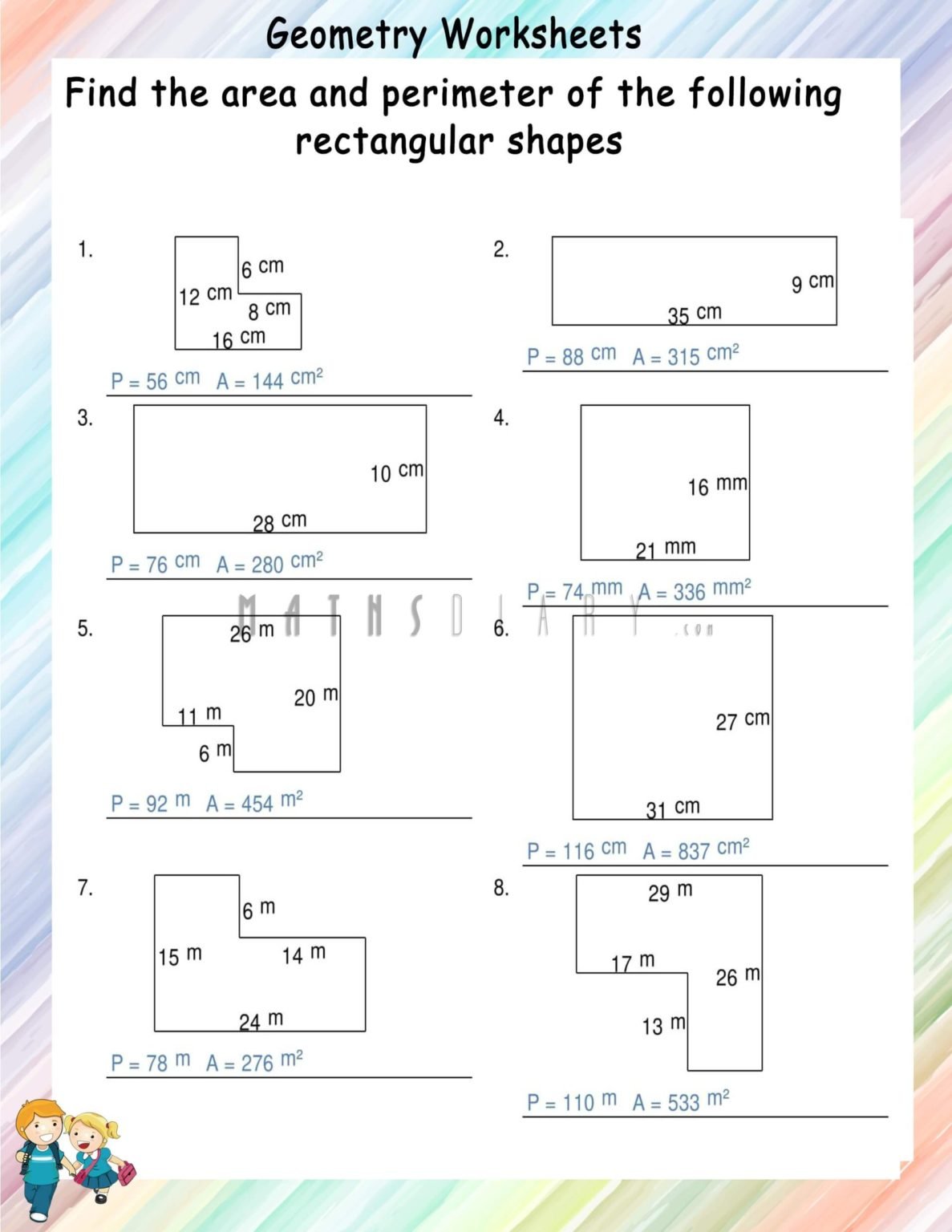 Area and perimeter of irregular shapes worksheets - Math Worksheets ...