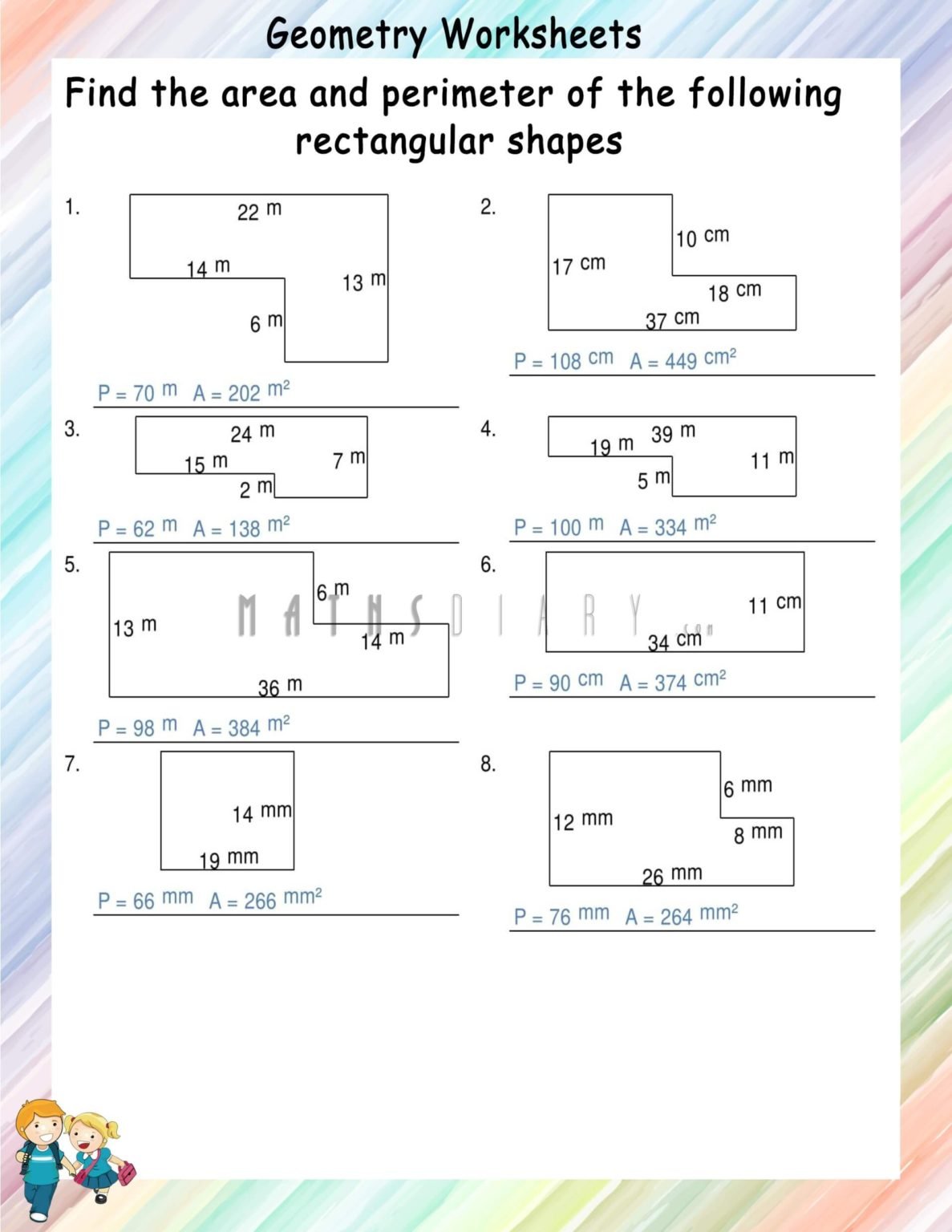 Area and perimeter of irregular shapes worksheets - Math Worksheets ...