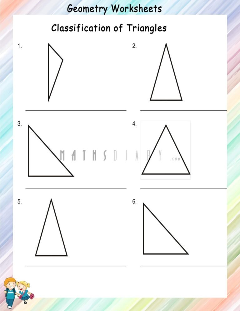 Types of triangles worksheets - Math Worksheets - MathsDiary.com