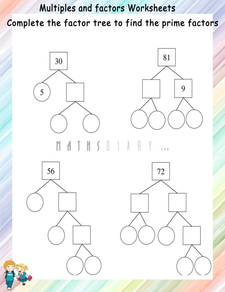 Factor Tree Worksheets Math Worksheets MathsDiary Factor Tree Worksheets Math Worksheets MathsDiary