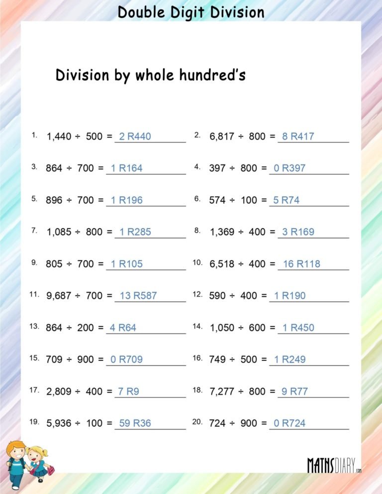 Multiplication and Division Math Worksheets