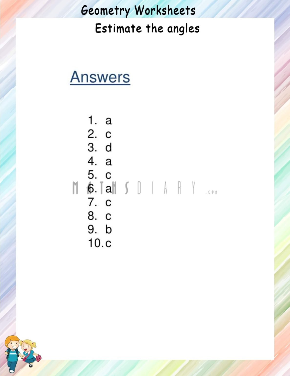 Geometry – Grade 4 Math Worksheets