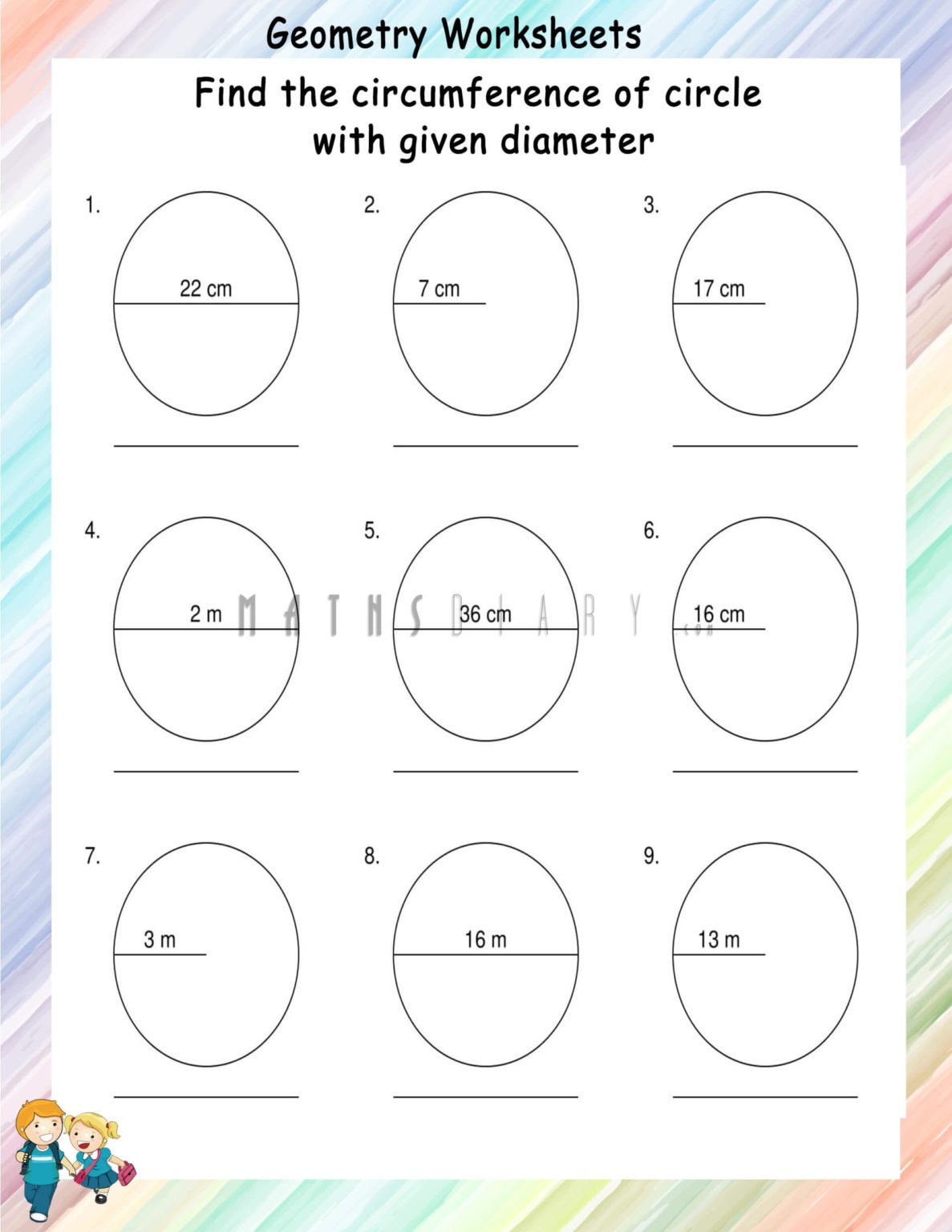 Find the circumference of circle worksheets - Math Worksheets ...