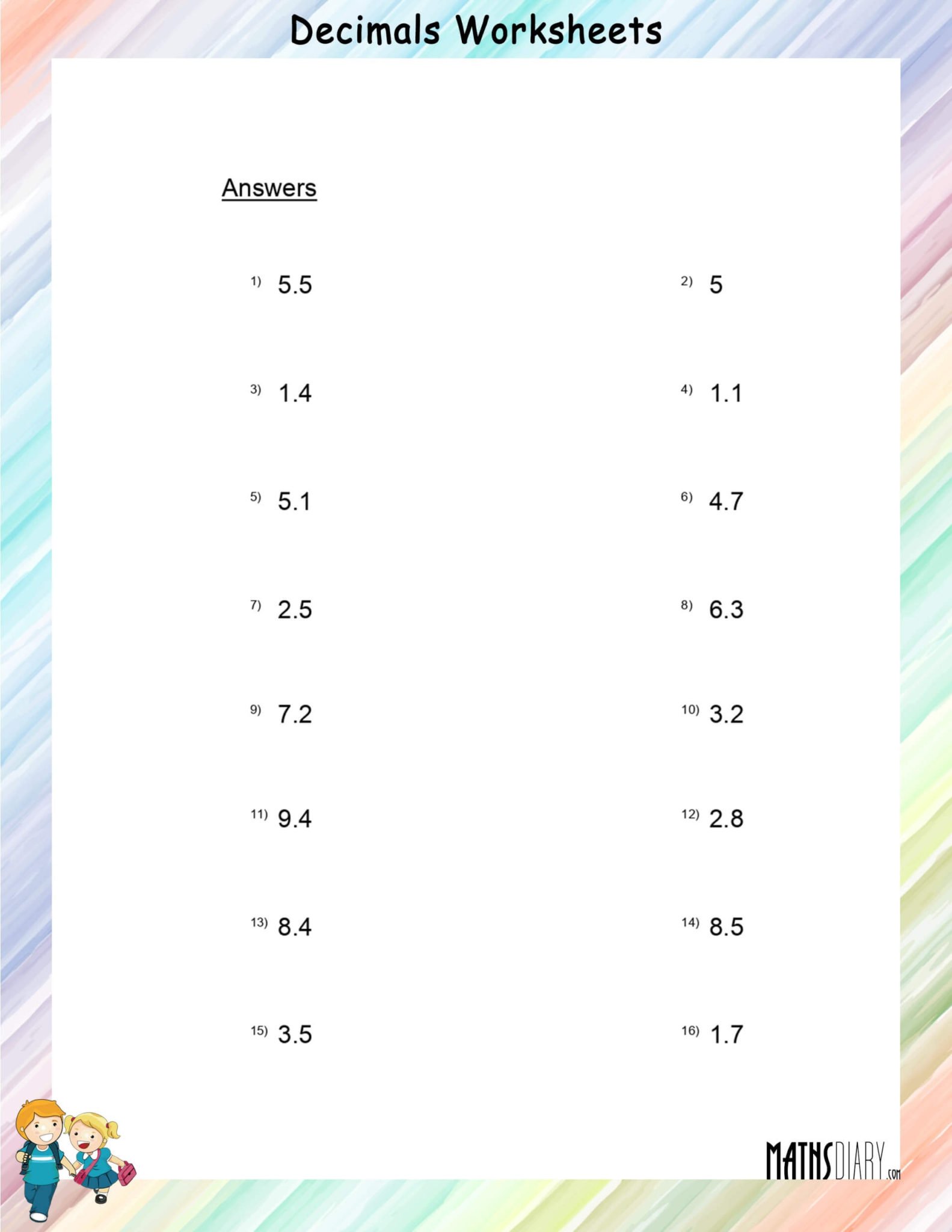 Find the missing addend in addition of Decimal numbers - Math ...