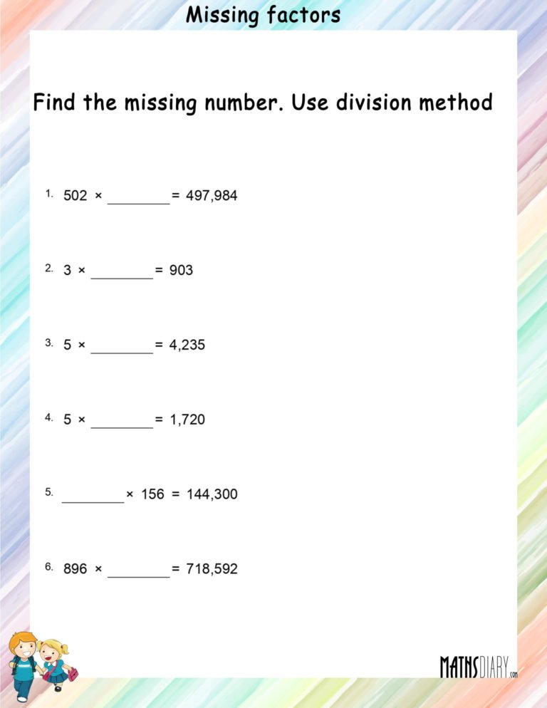 Find the missing number division and multiplication worksheets - Math ...