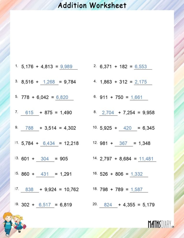 Find the missing number in addition worksheets - Math Worksheets ...