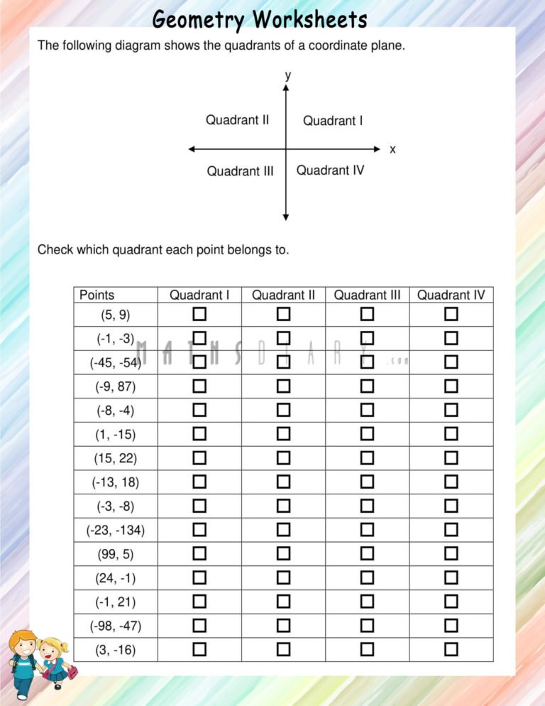 Identifying Quadrants on a coordinate axis - Math Worksheets ... Identifying Quadrants on a coordinate axis - Math Worksheets ...