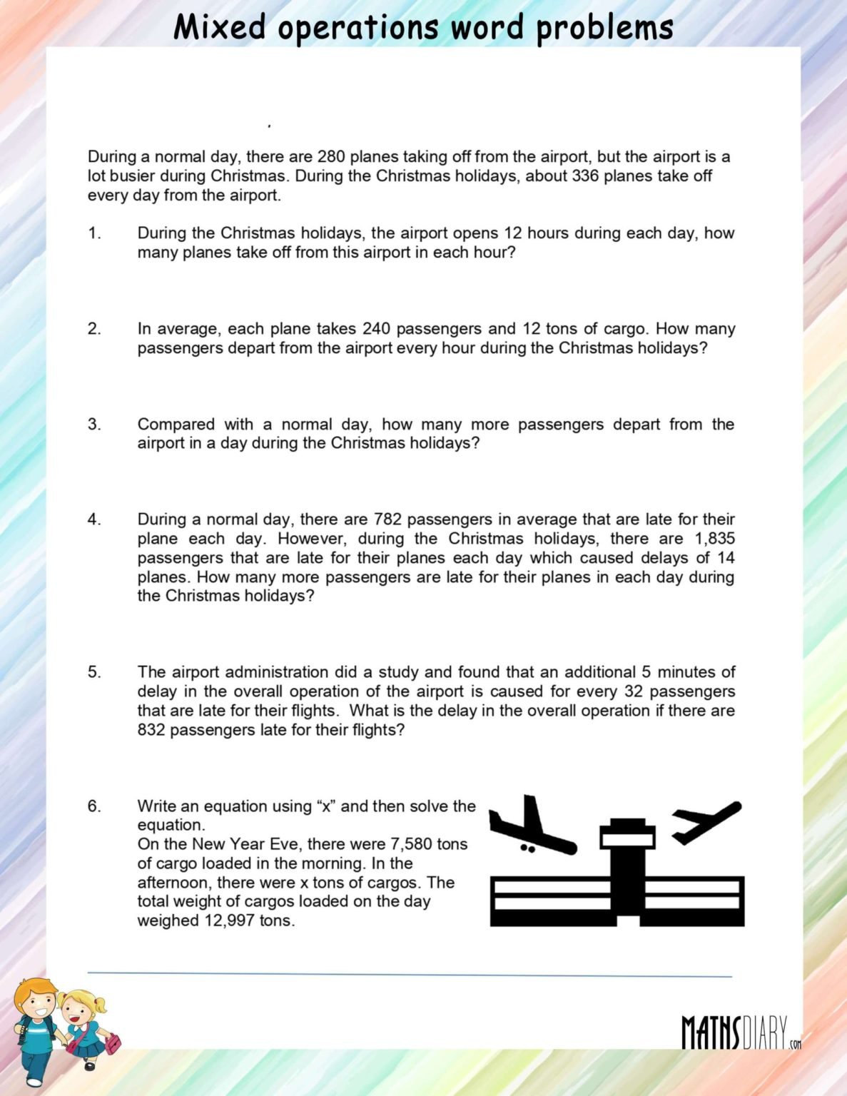 Mixed Operations Word Problems Worksheets Math Worksheets