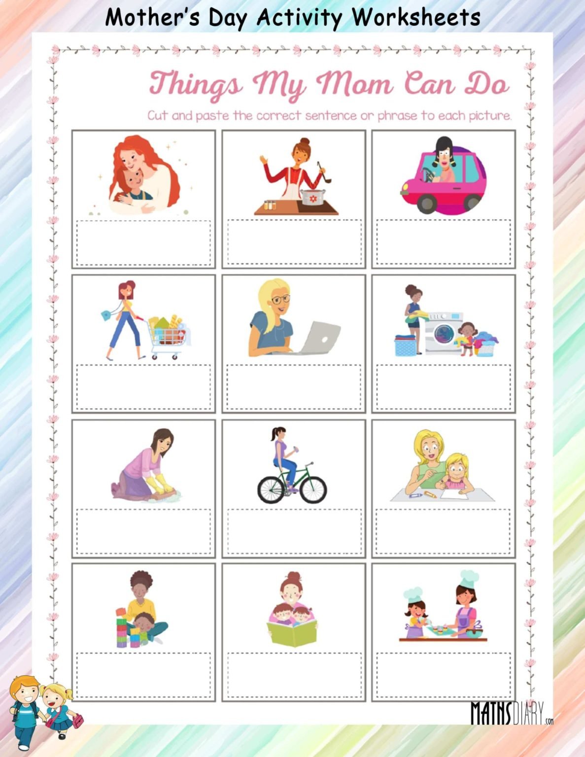 Mother’s Day Fun Activities Math Worksheets