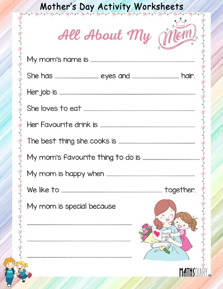 Mother’s Day Fun Activities Math Worksheets