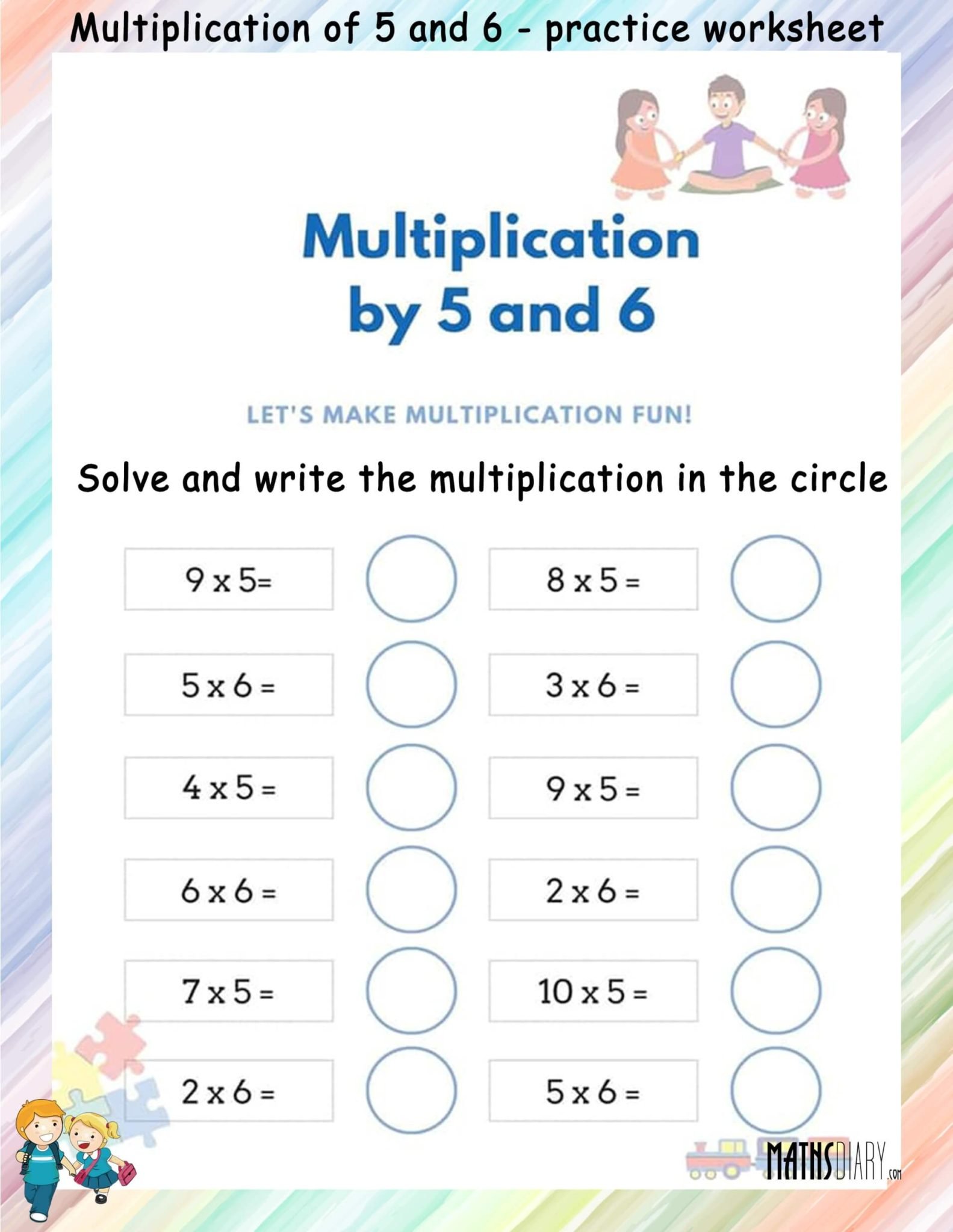 Tables and Practice sheets of Tables Math Worksheets