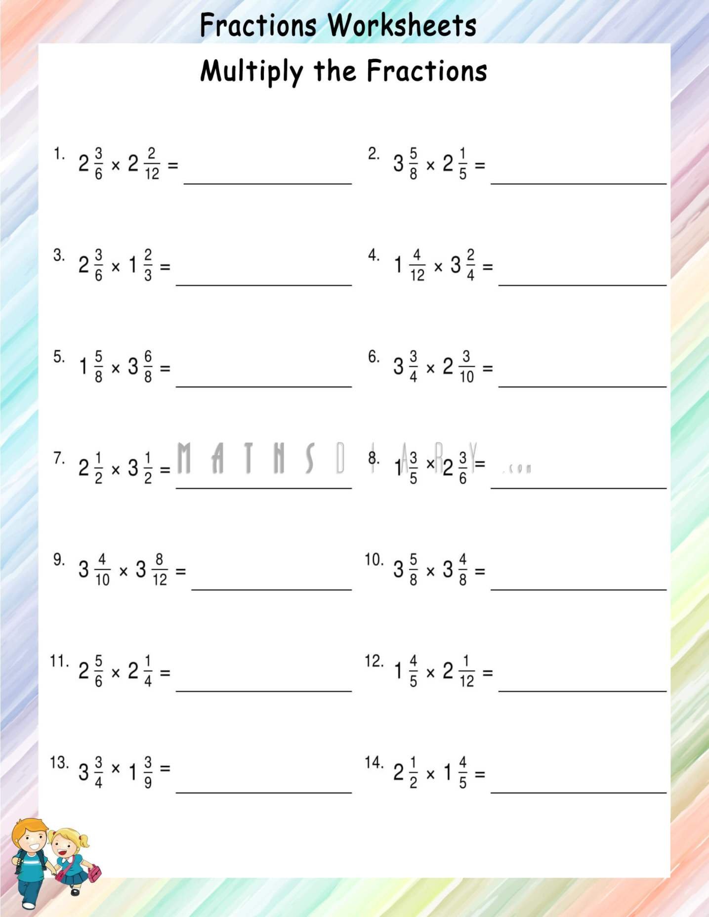 Multiplication Of Mixed Fractions With Mixed Fractions Worksheets Multiplication Of Mixed Fractions With Mixed Fractions Worksheets