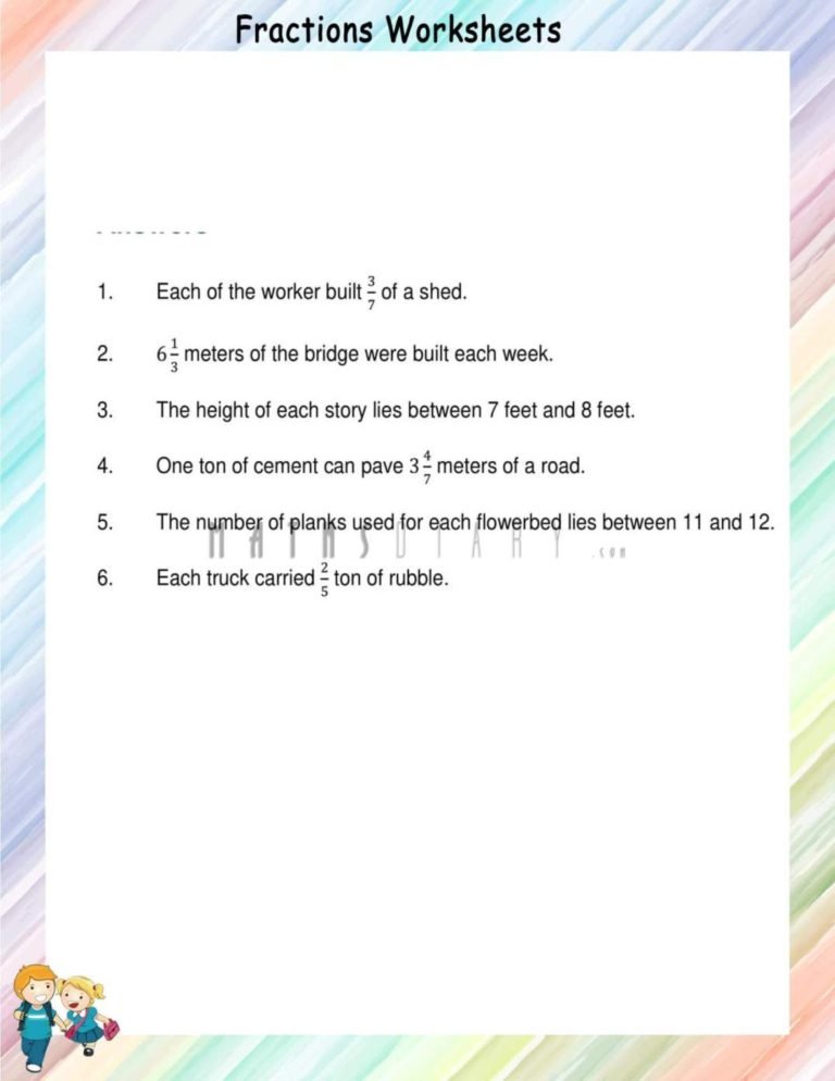 Fractions word Problems dividing whole number worksheets - Math ...