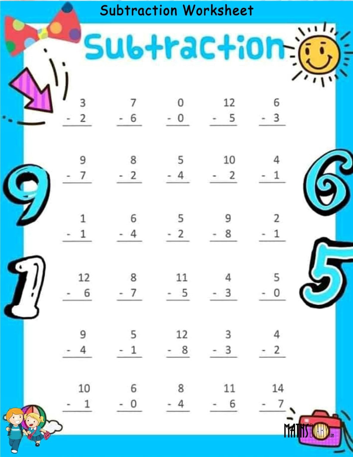 Subtraction – Grade 2 Math Worksheets