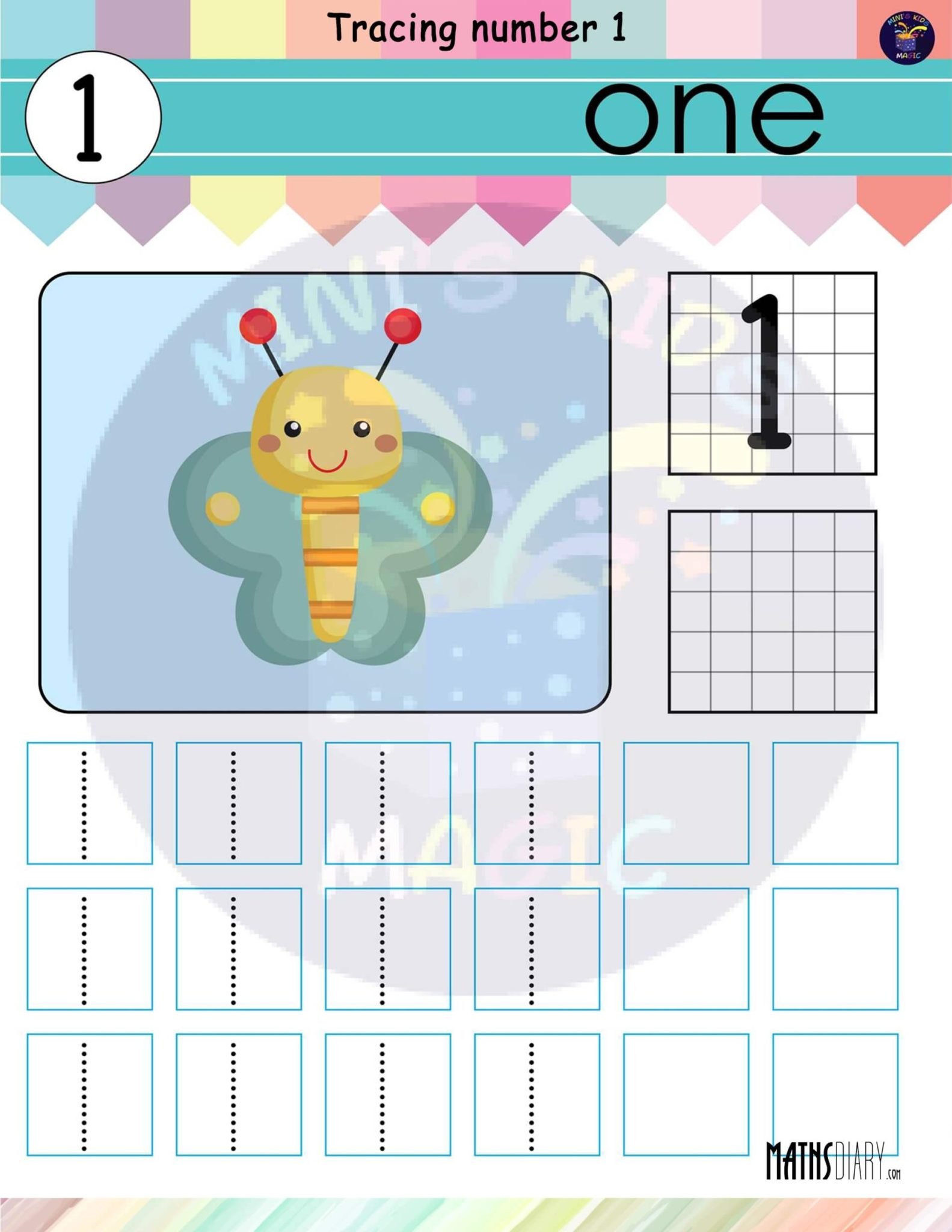 Tracing Numbers 1-50 - Math Worksheets - MathsDiary.com