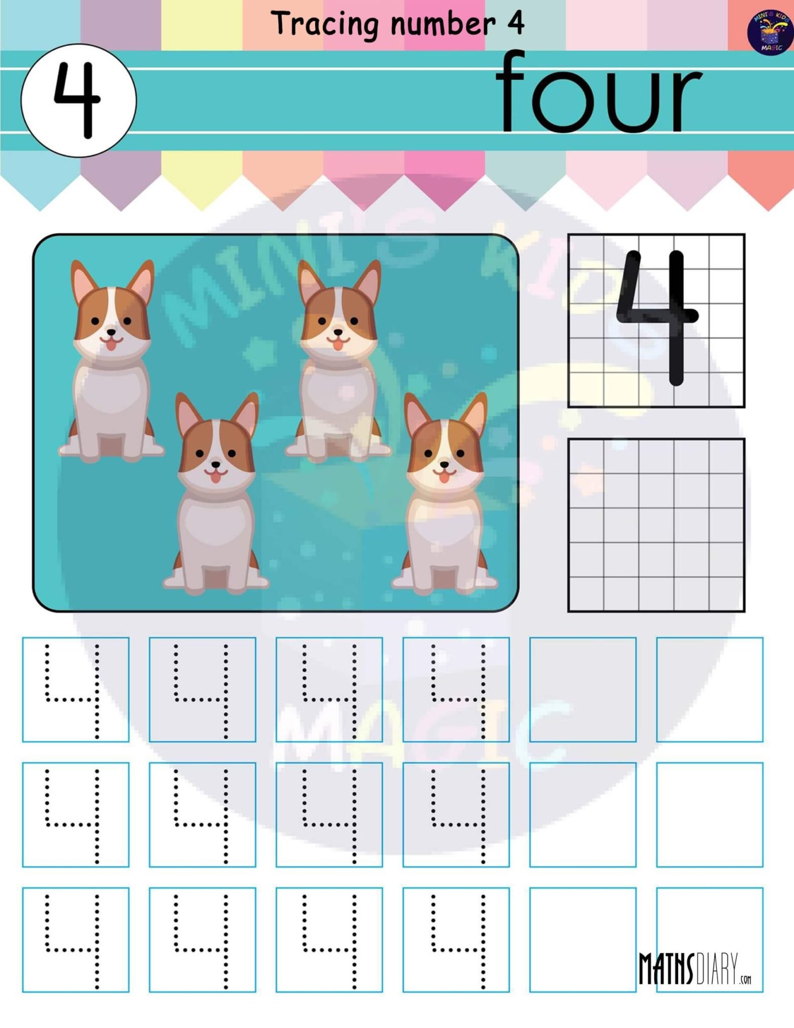 Tracing Numbers 1-50 - Math Worksheets - MathsDiary.com