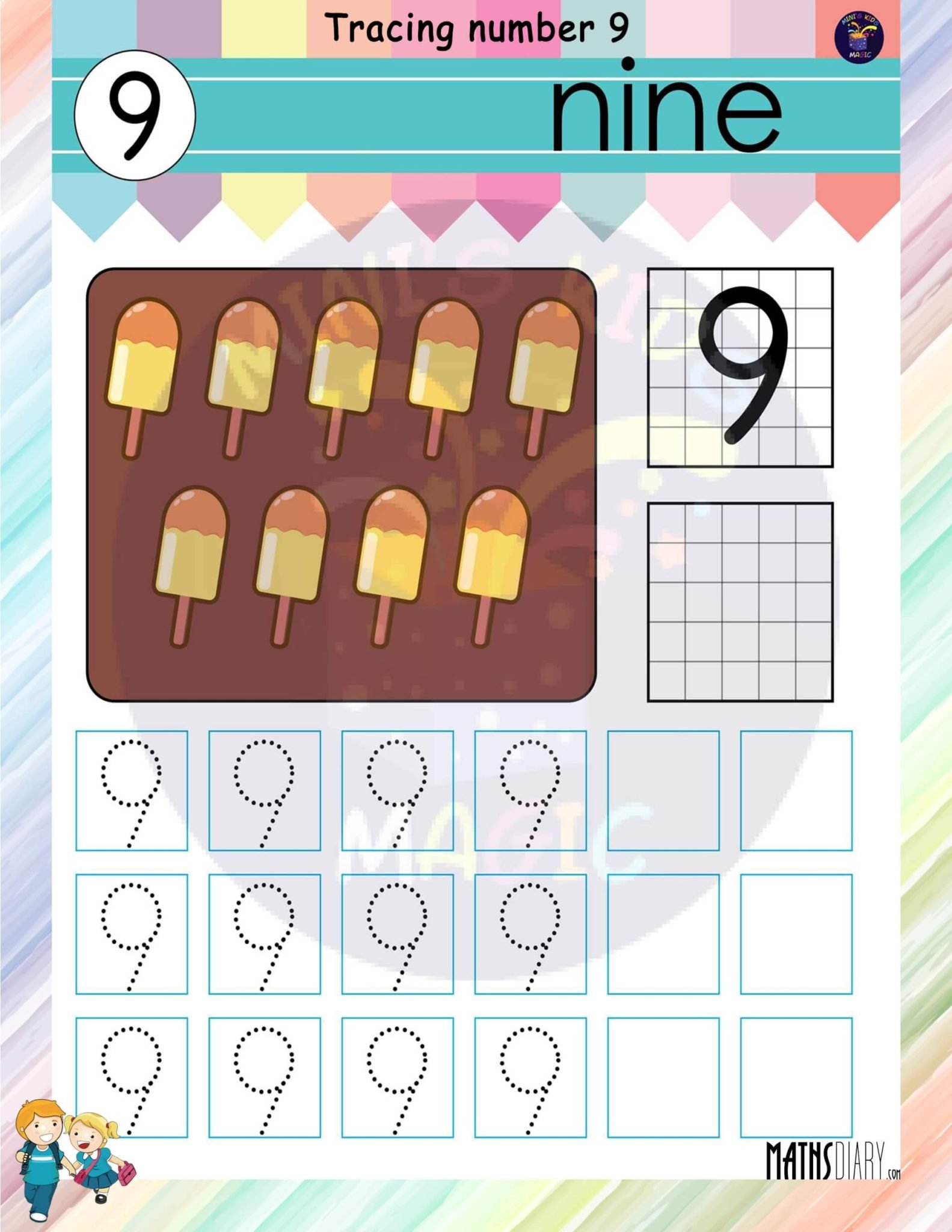 Tracing Numbers 1-50 - Math Worksheets - MathsDiary.com