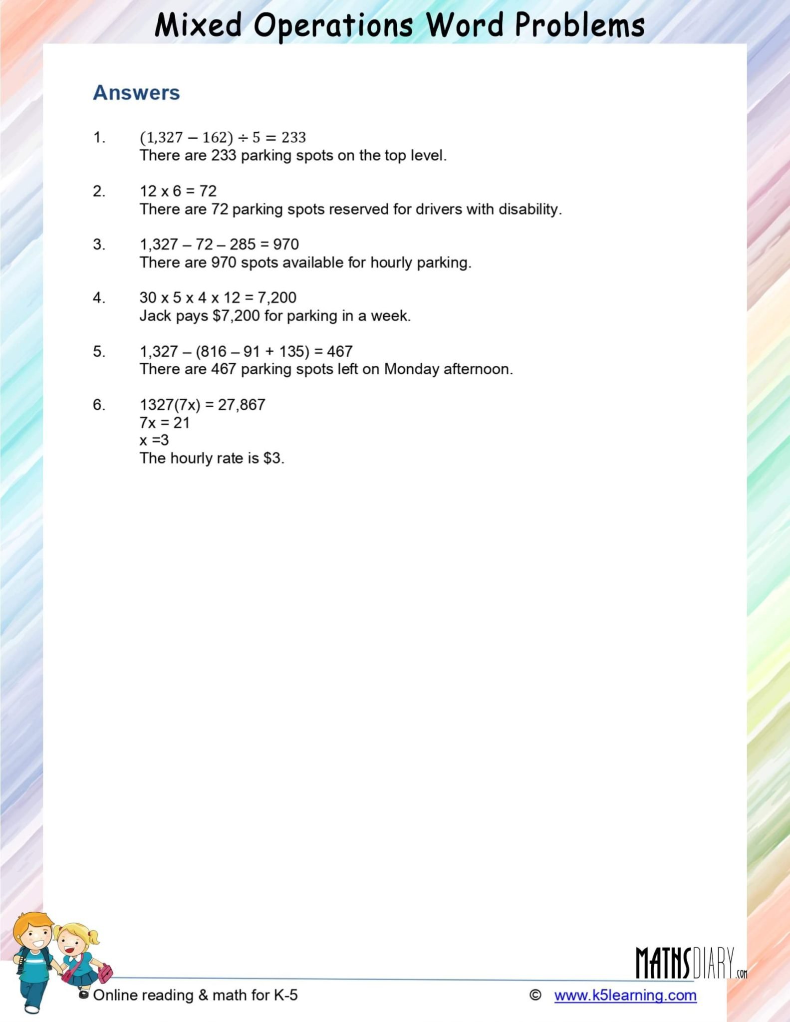 Word Problems – Division and Multiplication Worksheets - Math ...