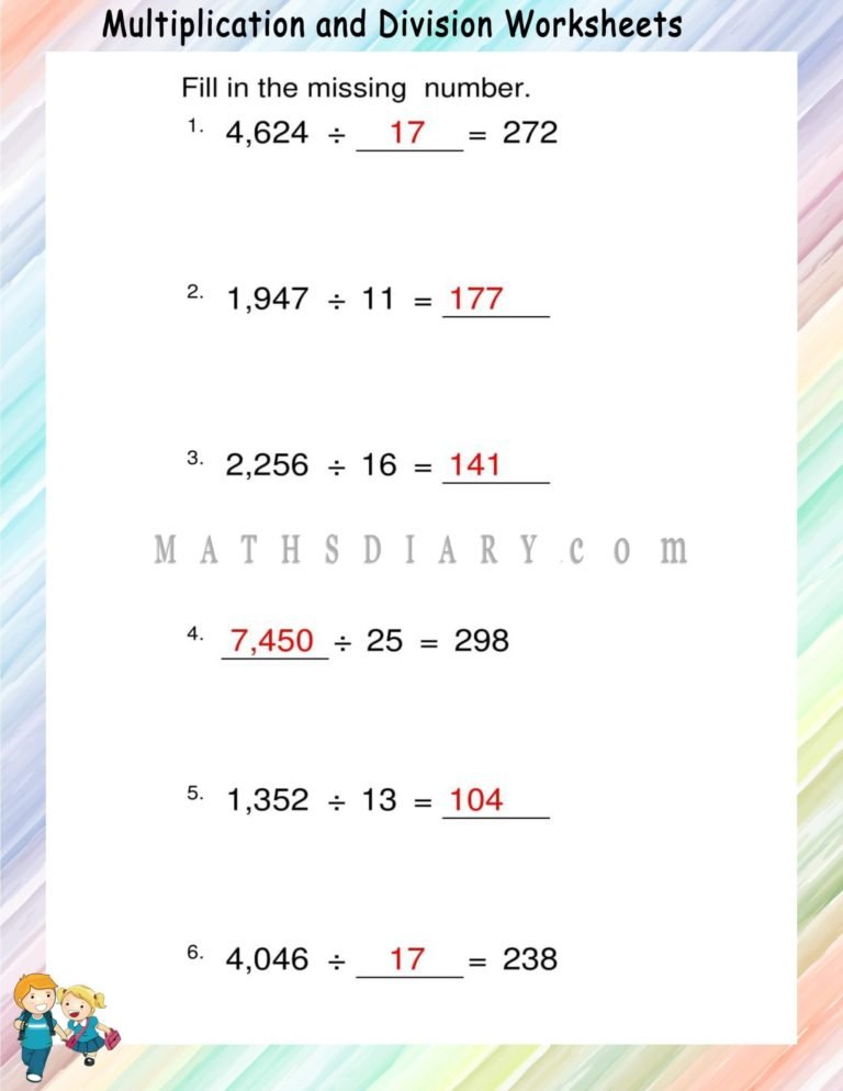 Finding missing dividend,divisor and quotient - Math Worksheets ...