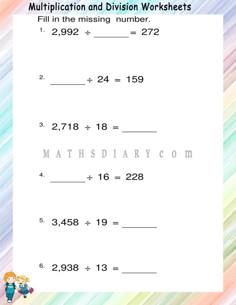 Finding missing dividend,divisor and quotient - Math Worksheets ...
