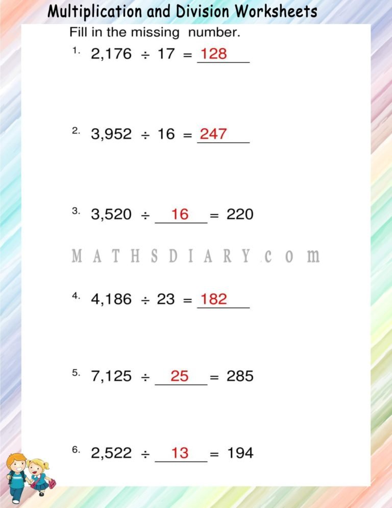Finding missing dividend,divisor and quotient - Math Worksheets ...