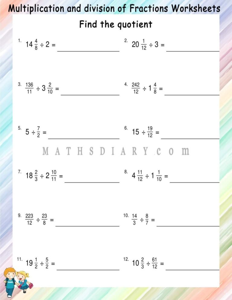 Mixed division practice worksheets - Math Worksheets - MathsDiary.com