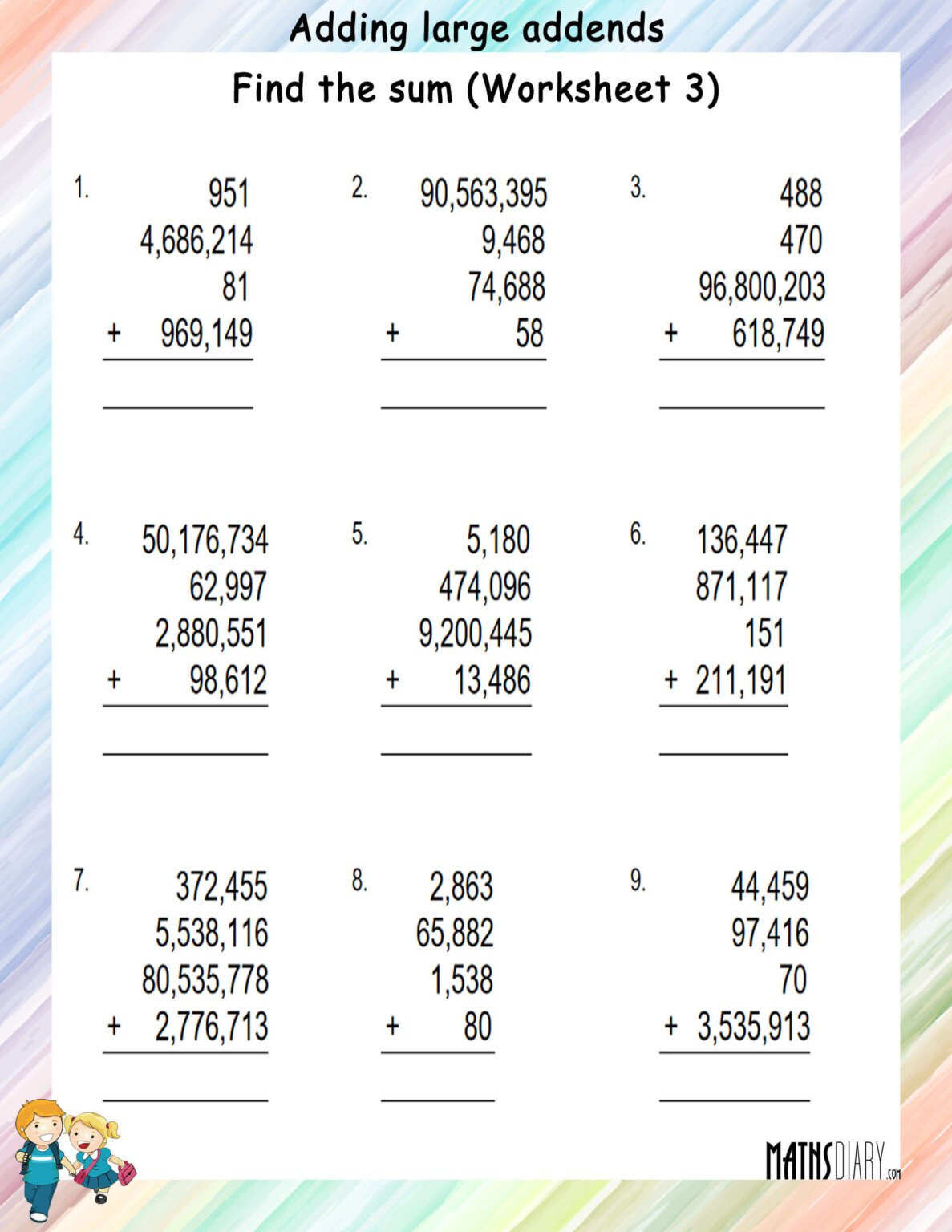 Addition and Subtraction Math Worksheets