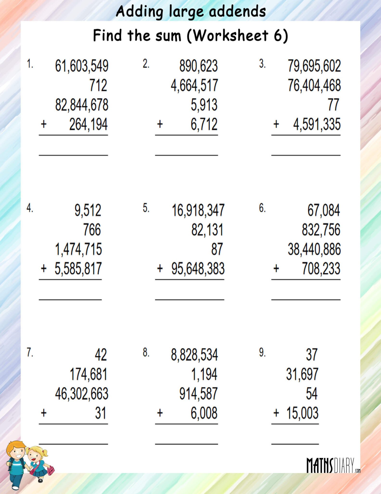 Addition and Subtraction Math Worksheets