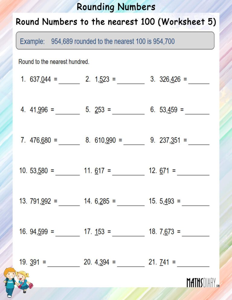 Rounding Numbers to the Nearest 100 Worksheets - Math Worksheets ...
