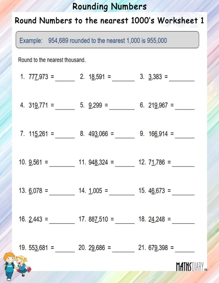 Rounding Numbers to the Nearest 1000 Worksheets - Math Worksheets ...