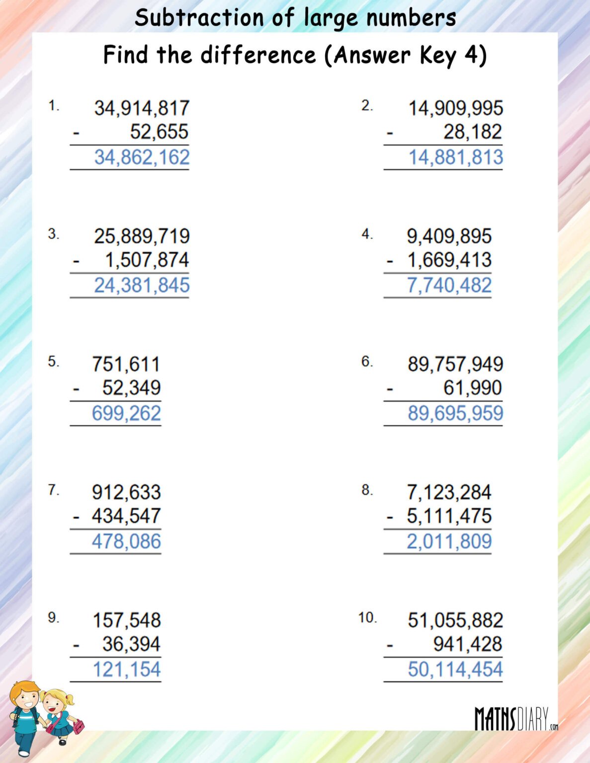 Addition and Subtraction Math Worksheets