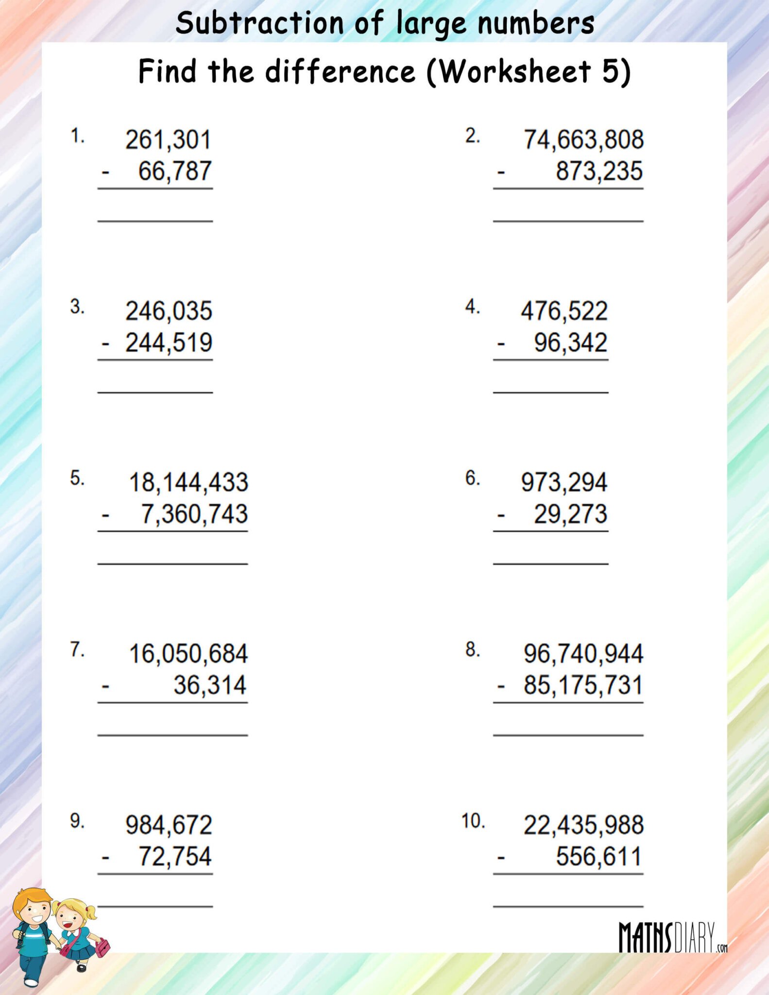 Addition and Subtraction Math Worksheets